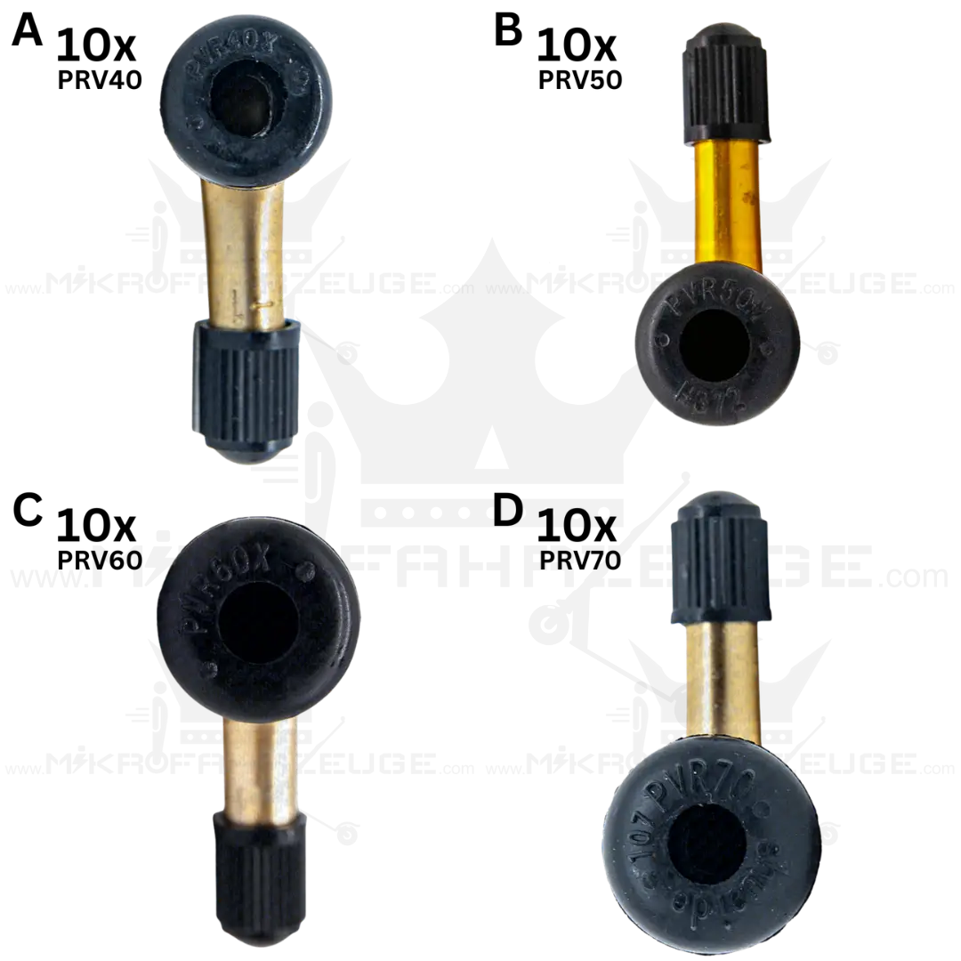 10er Pack Autoventil Tubeless Ventil 90° gewinkelt (PRV40/PRV50/PRV60 ...